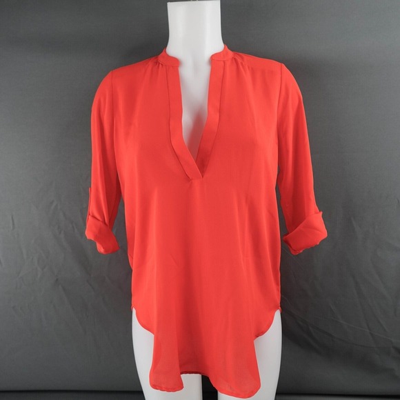Lush | Tops | Lush Womens Top Xs Tomato Red Orange Flowy Oversize ...